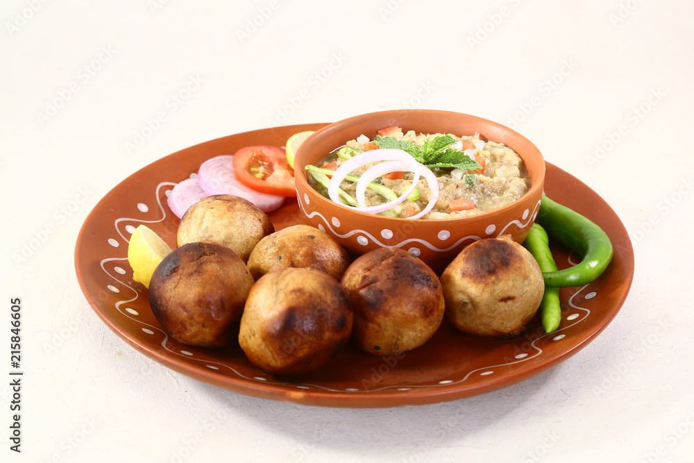 Litti Chokha or Bihari Food Sattu Litty, Indian Food Stock Photo ...