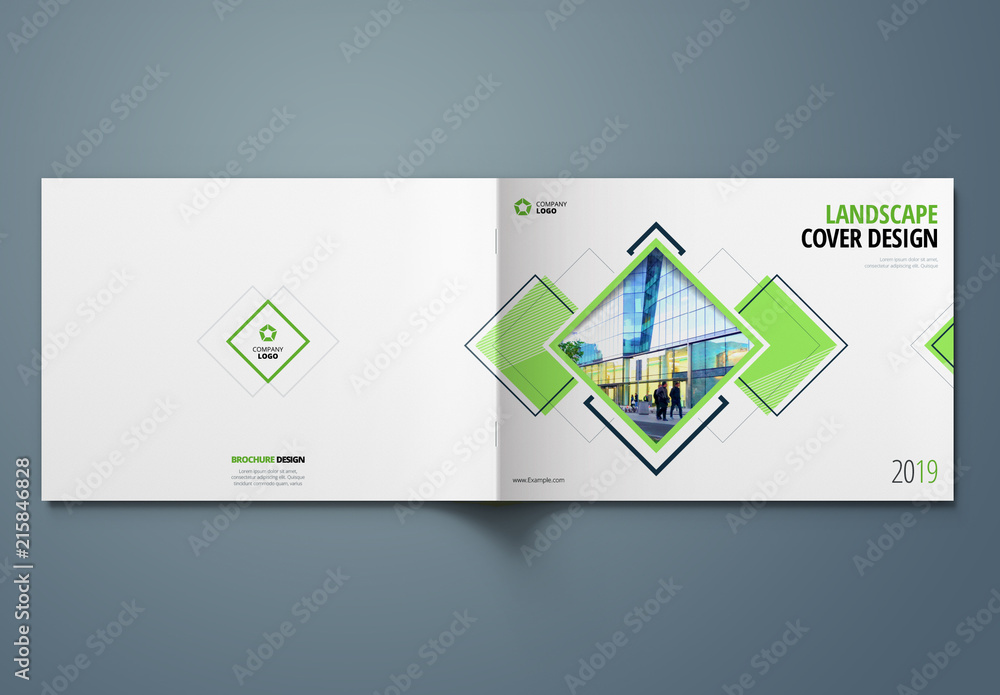 Green Landscape Cover Layout Stock Template | Adobe Stock