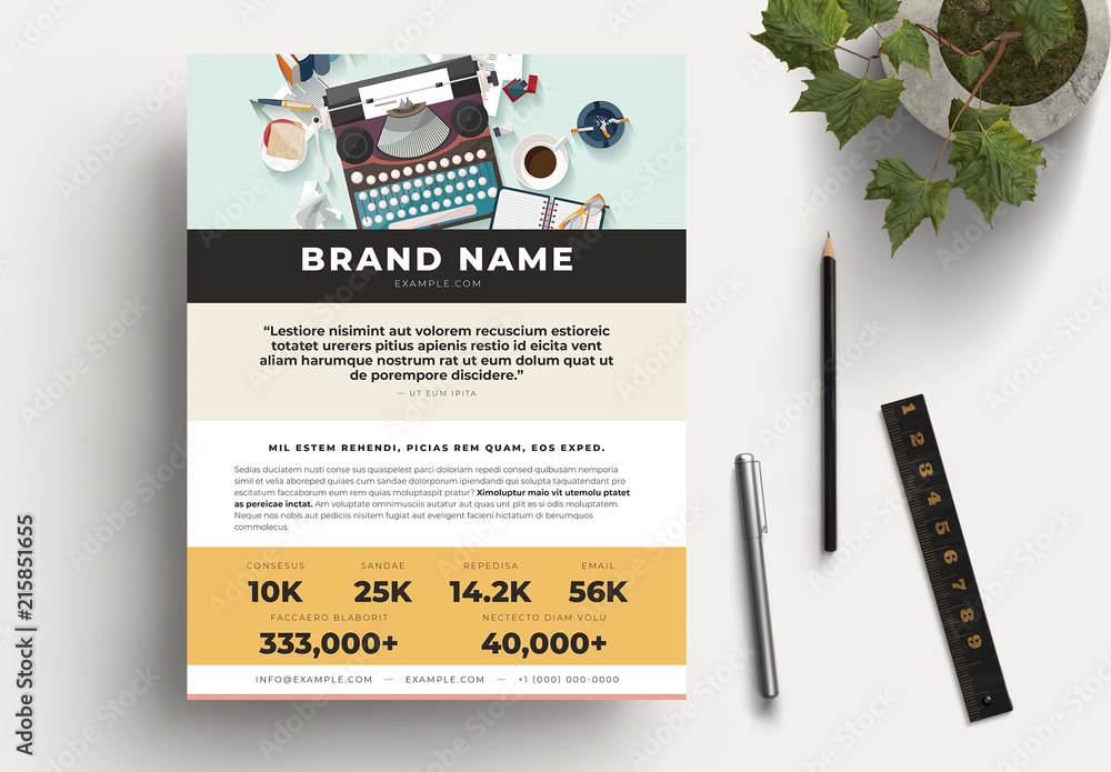 Write Stuff Media Kit Layouts Stock Template | Adobe Stock