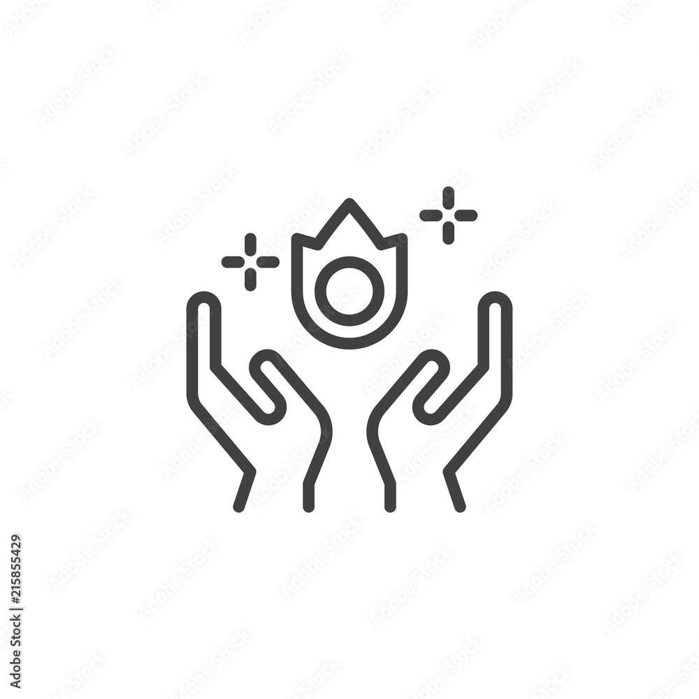 Magic hands outline icon. linear style sign for mobile concept and web ...