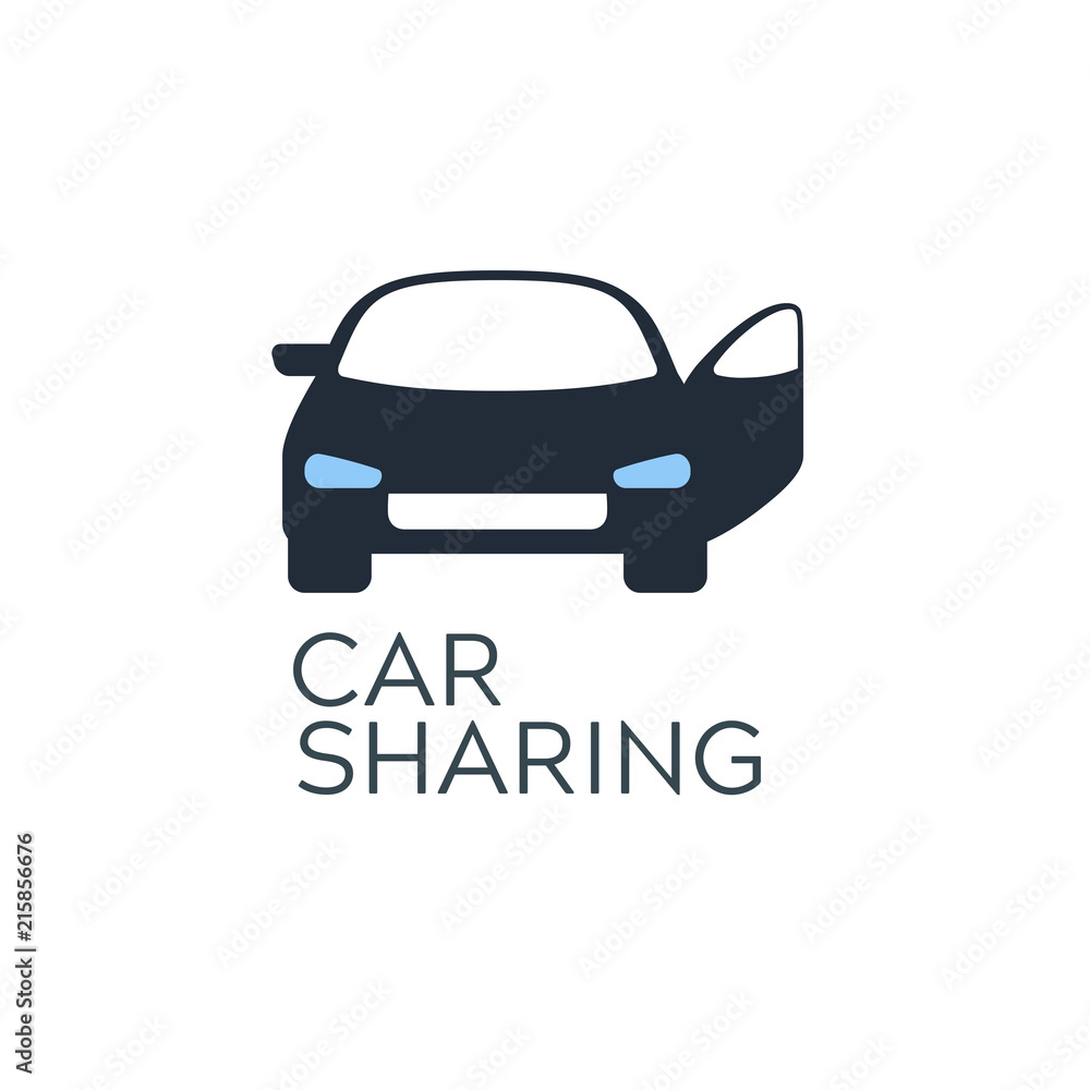 Car sharing service icon design concept. Carsharing renting car mobile ...