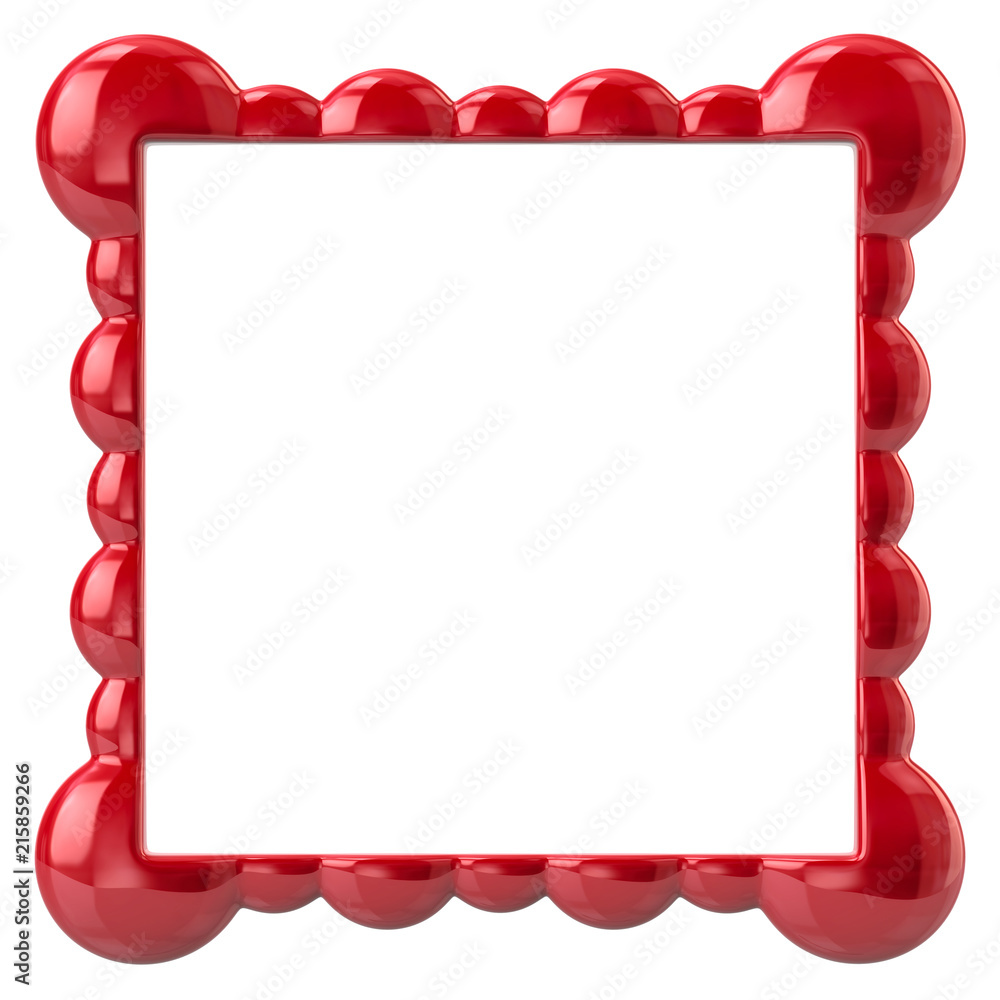 Red frame for painting 3d illustration on white background Stock ...