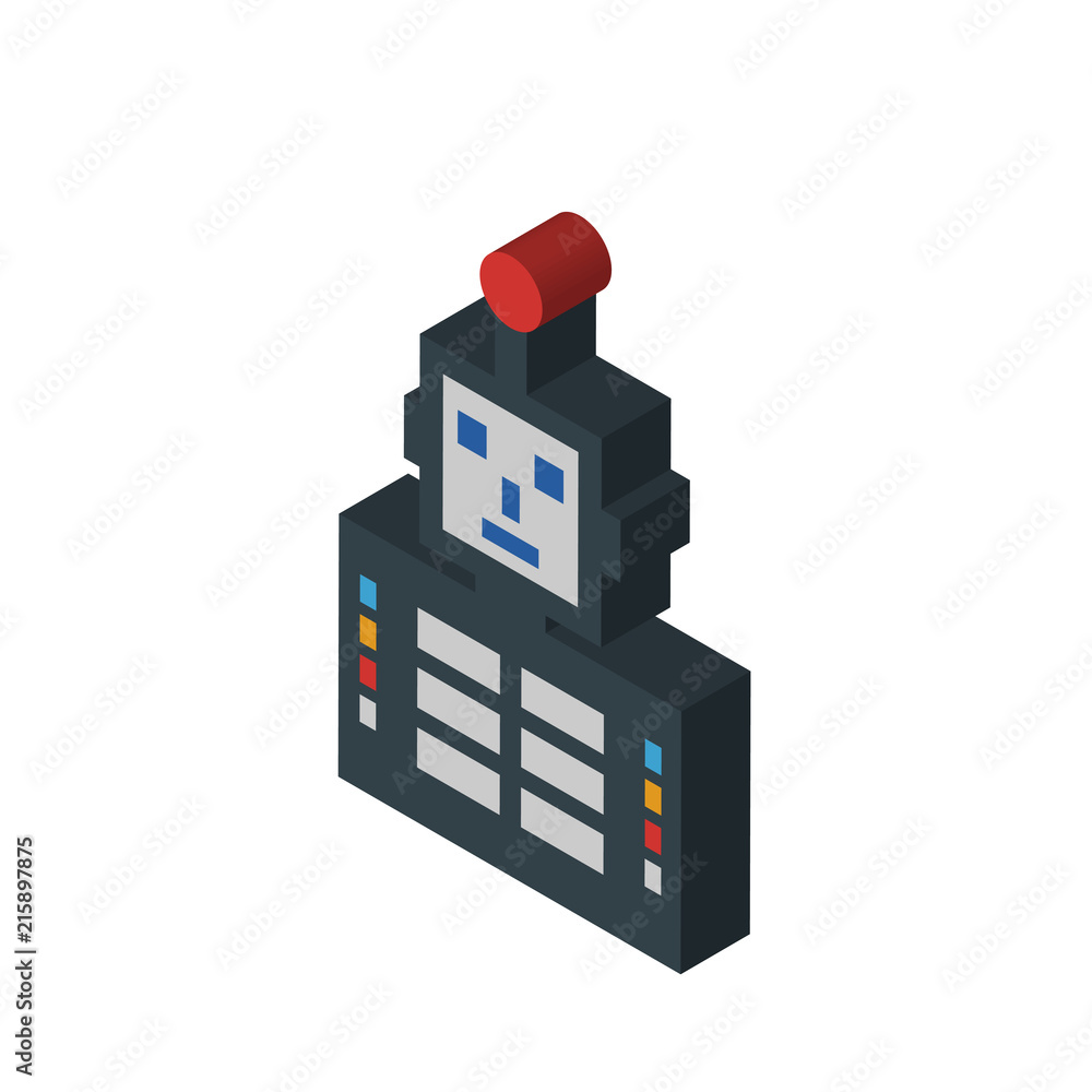 Robot isometric right top view 3D icon Stock Vector | Adobe Stock