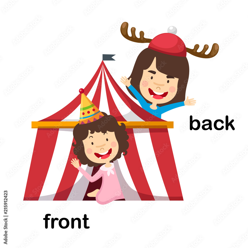 Opposite front and back vector illustration Stock Vector | Adobe Stock
