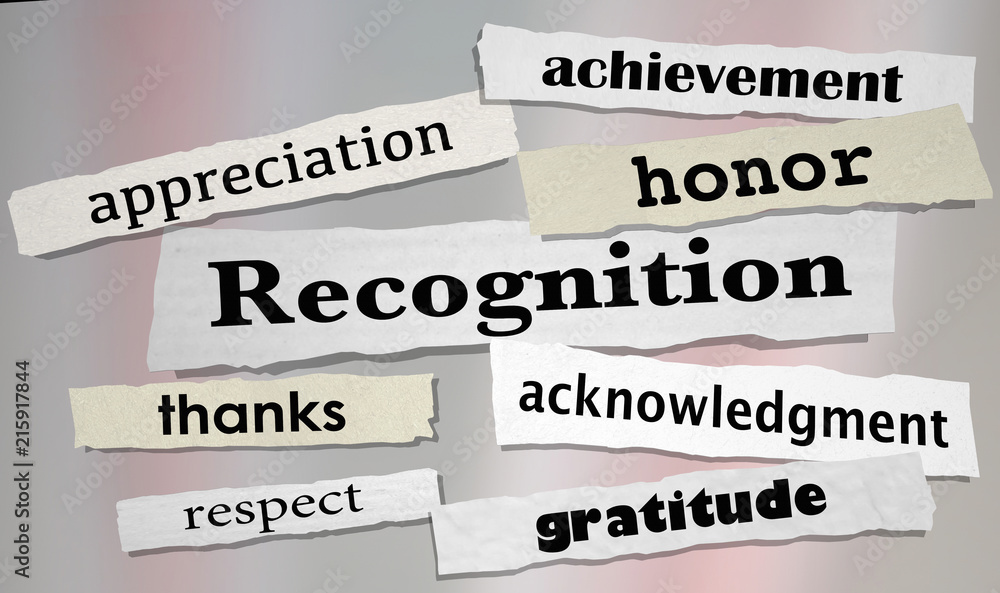 Recognition Achievement Appreciation Honor Headlines 3d Illustration ...