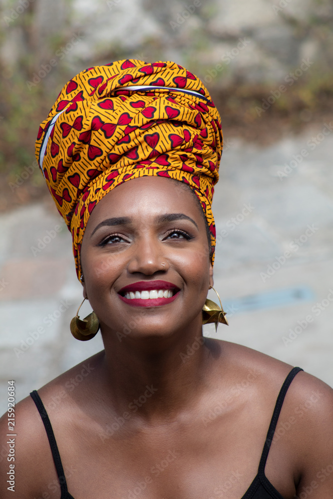african woman , head in he stars Stock Photo | Adobe Stock