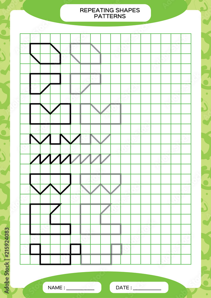 Repeat Pattern. Tracing Lines Activity, Special for preschool kids ...