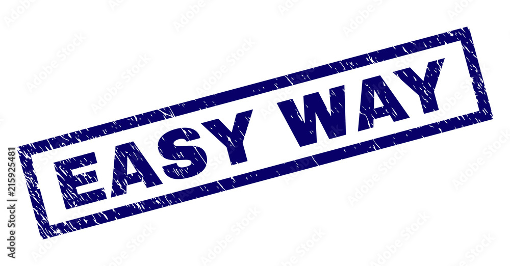 Rectangle EASY WAY seal print with corroded texture. Rubber seal ...