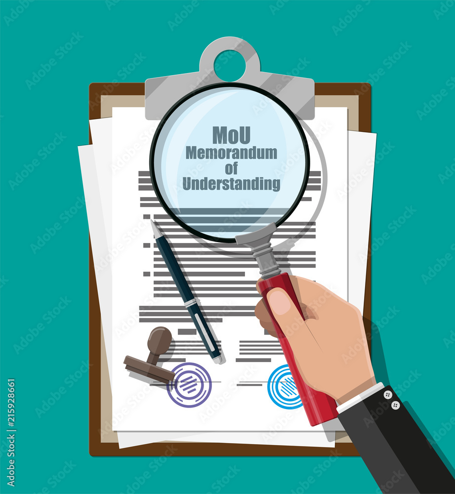 Memorandum of understanding document. Stock Vector | Adobe Stock