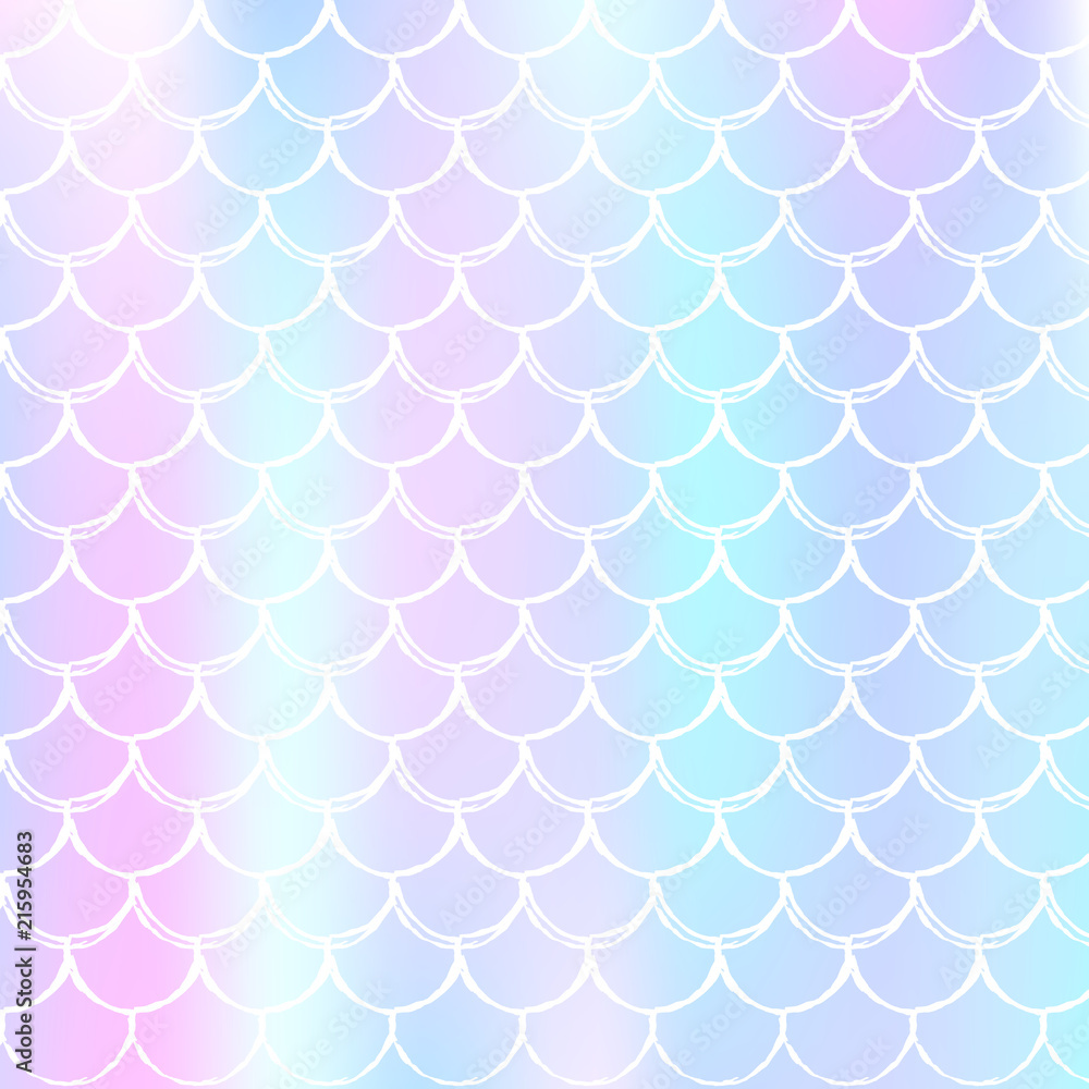 Holographic mermaid background with gradient scales. Bright color ...