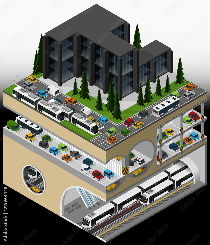 Vector isometric illustration of an element of urban infrastructure ...