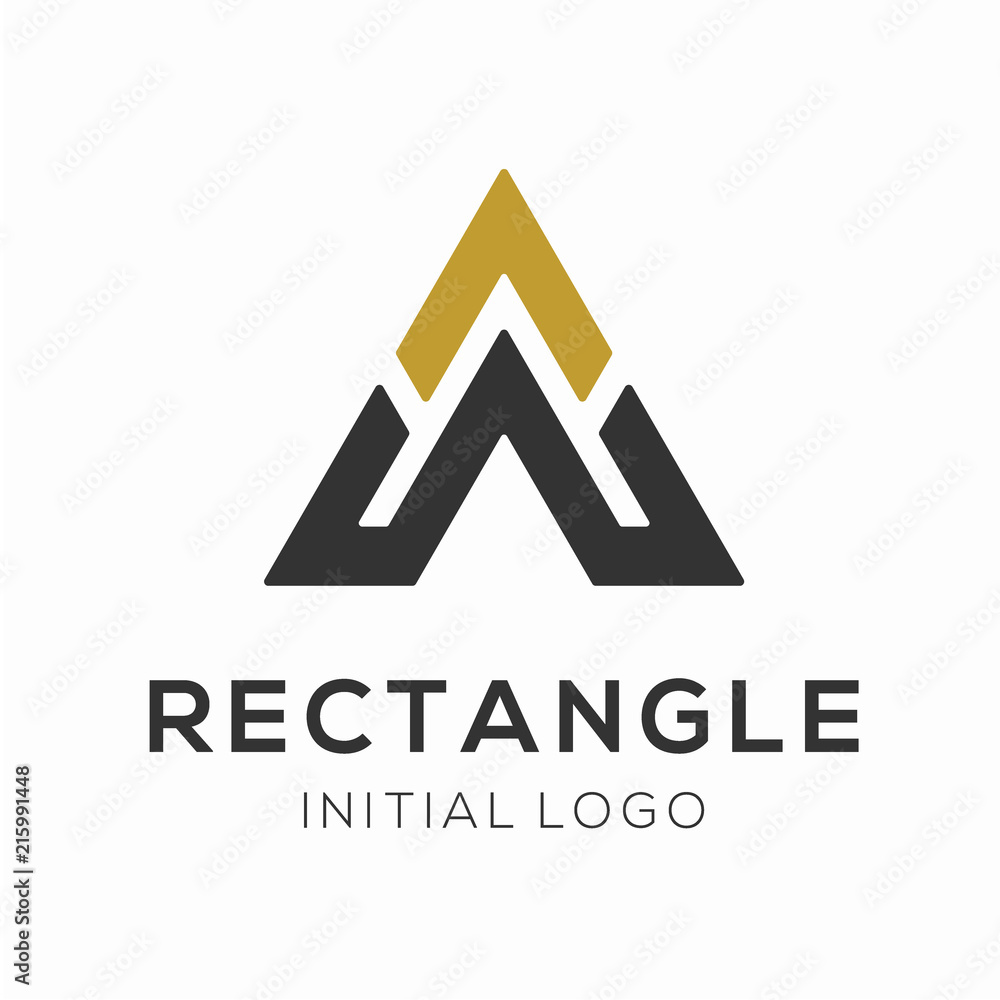 Vetor de Rectangle Logo Design Concept, Letter A and W Logo Vector ...