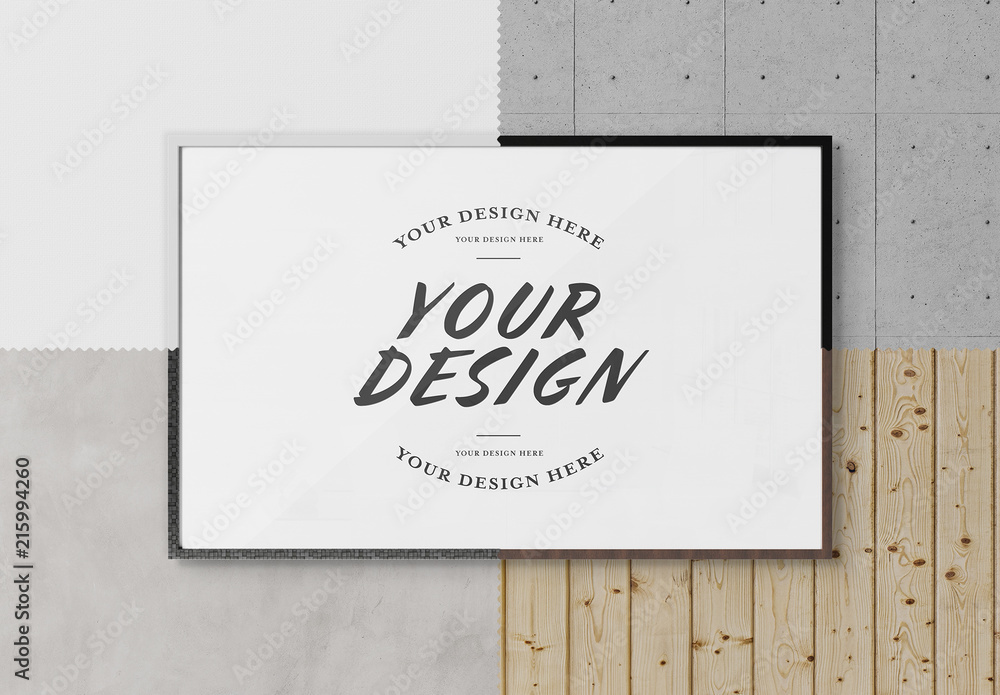 Rectangular Picture Frame Isolated on Textured Background Mockup Stock ...