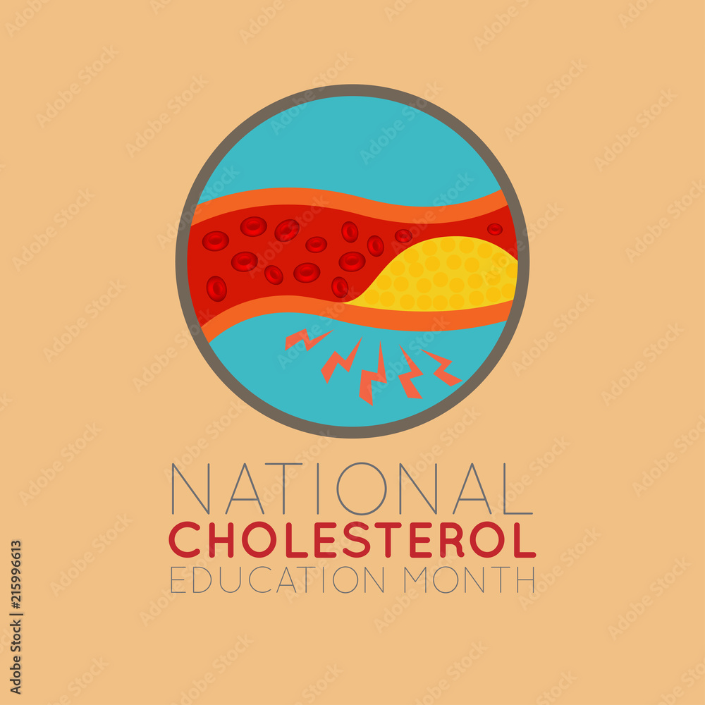 National Cholesterol Education Month vector logo icon illustration ...