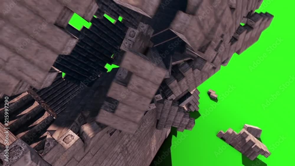 Video „Watchtower Prison Tower Crash Explosion Green Screen Close up ...