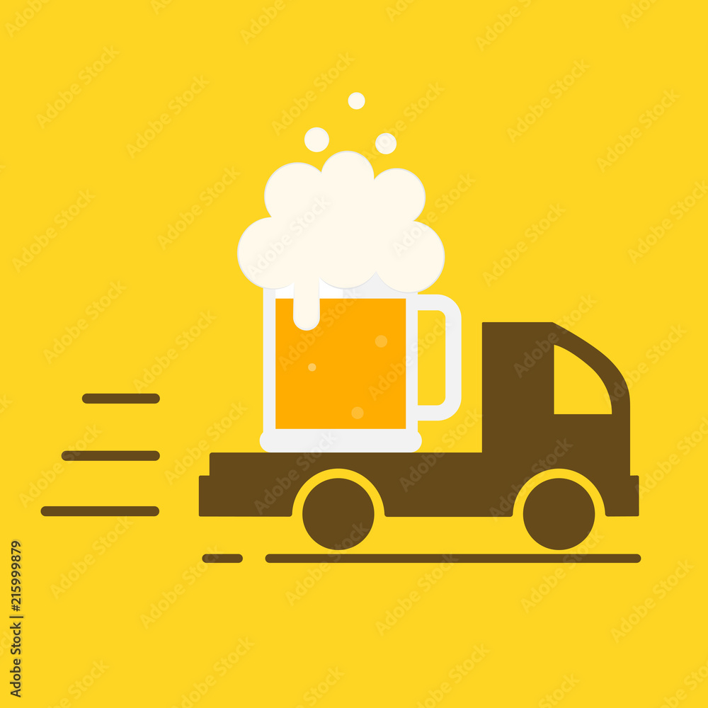 Beer Delivery. Symbol Template Logo. Isolated vector illustration ...