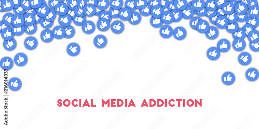 Social media addiction. Social media icons in abstract shape background ...