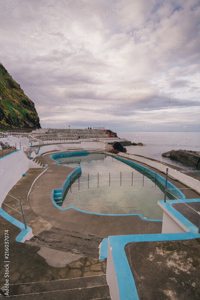 Boca da Ribeira Natural Swimming Pool in Nordeste, Azores Stock Photo ...