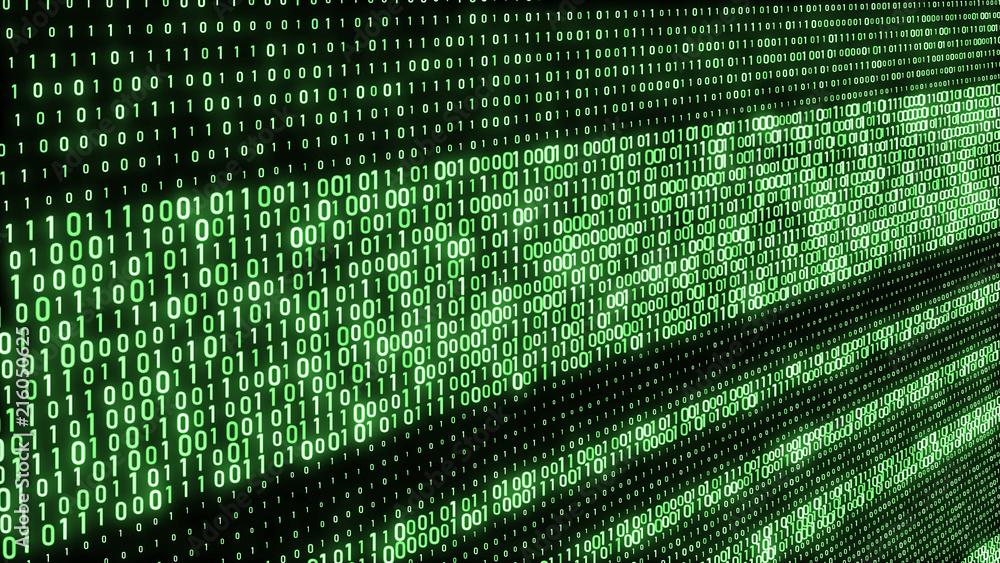 Abstract Technology Binary code Background. Computer Code. Digital flow ...