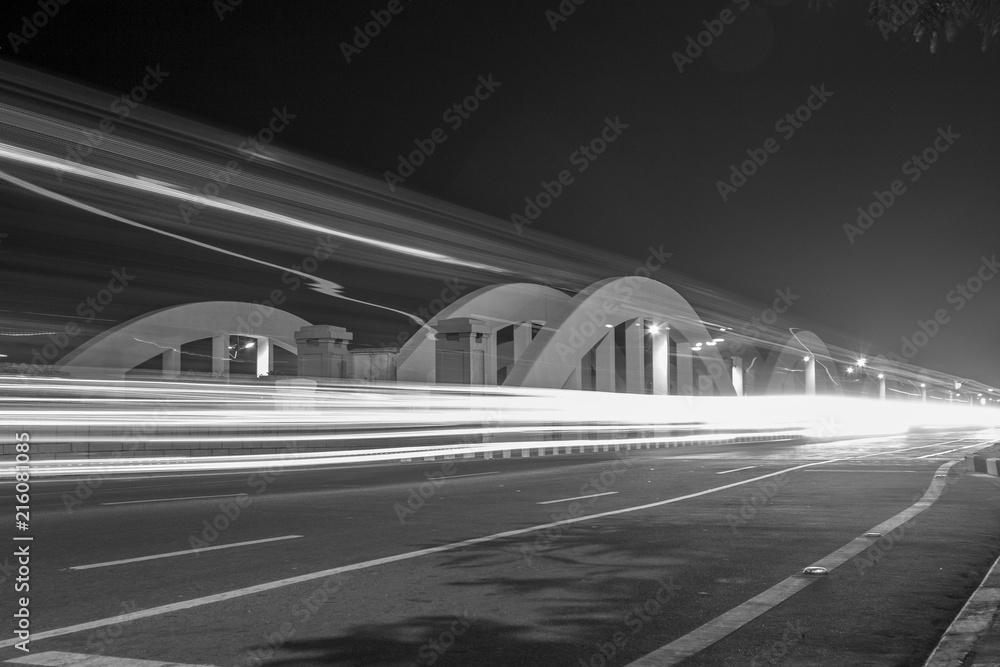 Wide view of napier bridge arch shaped design.long exposure photograph ...