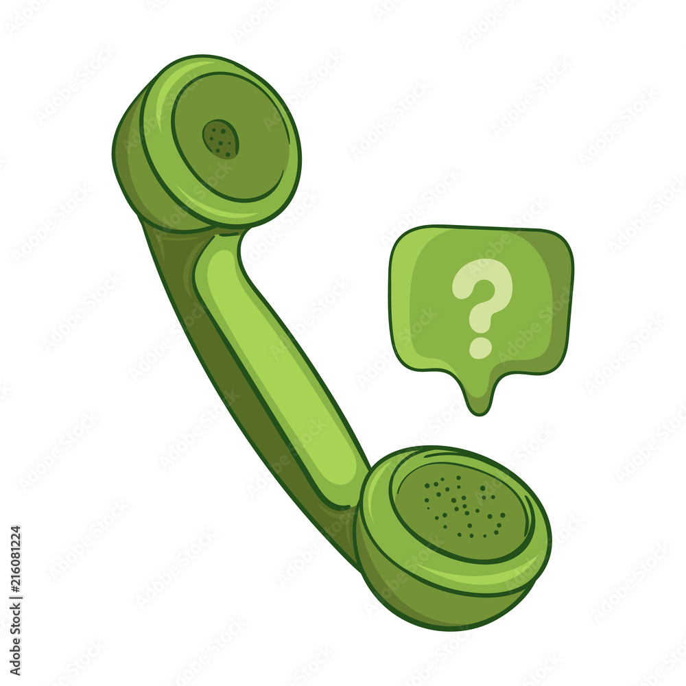 handset and question mark, customer service, vector illustration Stock ...