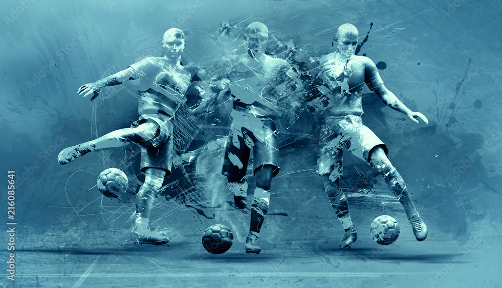 abstract soccer players | Uwalls.co.uk