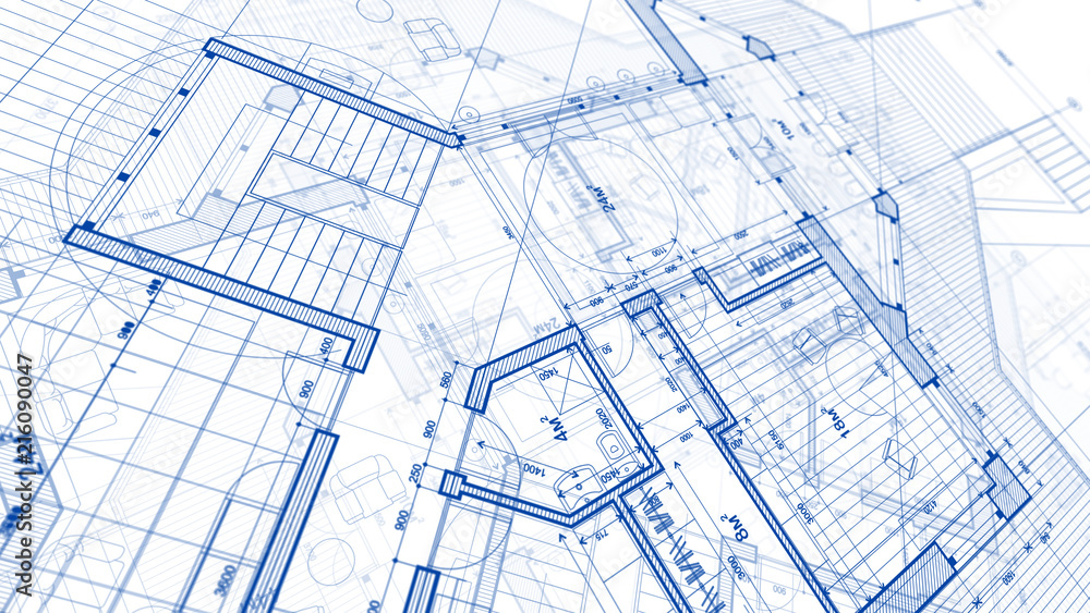 Architecture design: blueprint plan - illustration of a plan modern ...