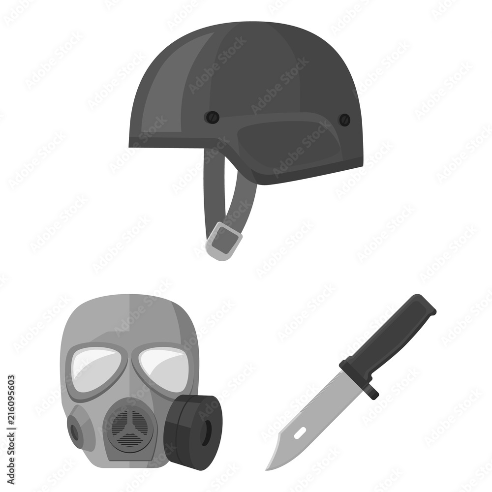 Army and armament monochrome icons in set collection for design ...