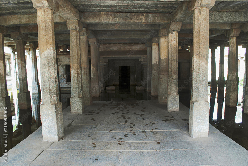 Underground Shiva Temple, Sacred Center. Hampi, Karnataka. Stock Photo ...