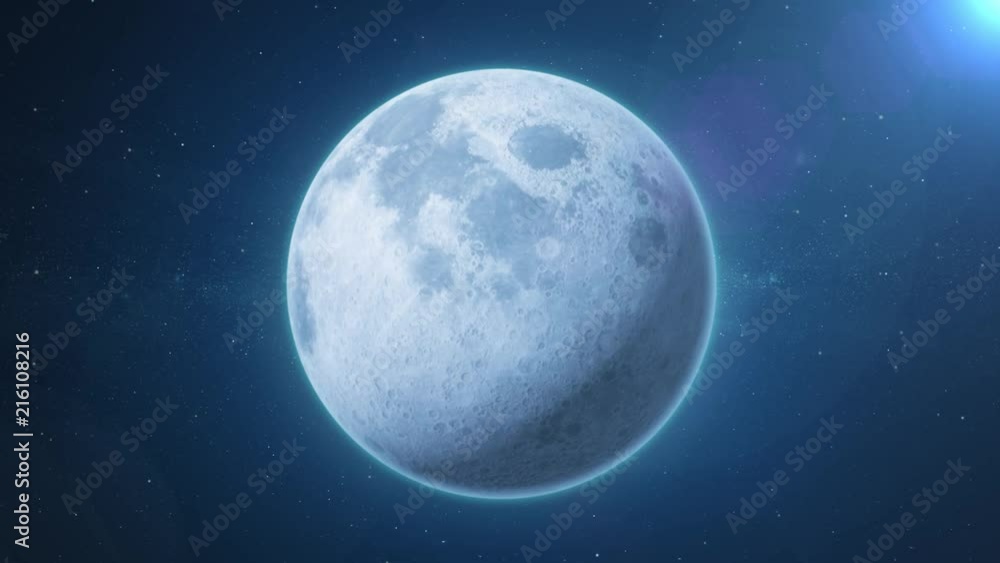 Beautiful HD Moonscape On Space Background/ Animation of a realistic ...