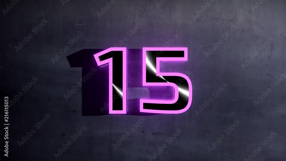 Number Fifteen - Animation - 3d Rendering vídeo do Stock | Adobe Stock