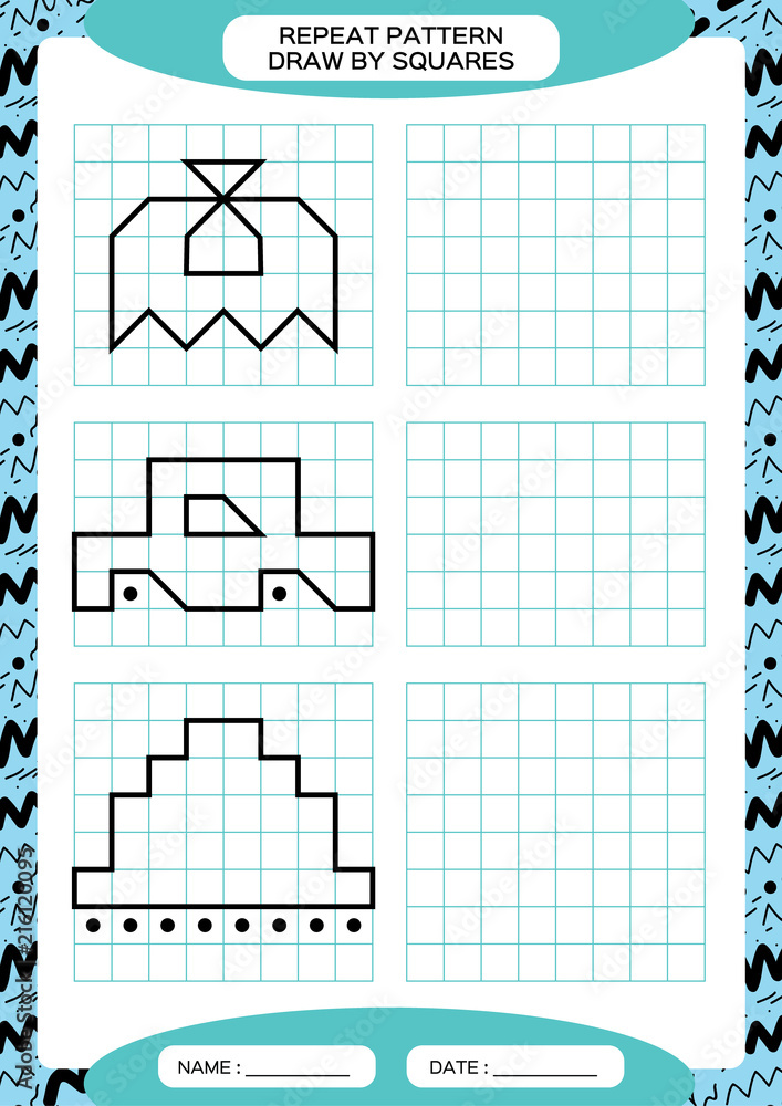 Repeat Pattern. Tracing Lines Activity, Special for preschool kids ...