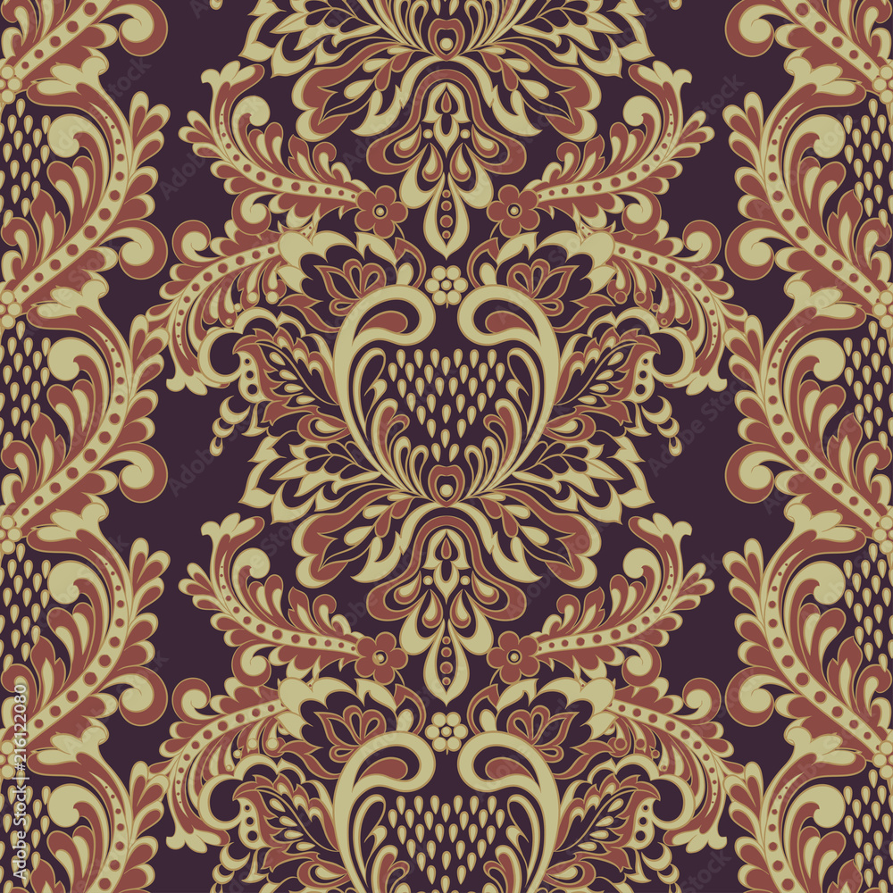 Seamless vintage baroque pattern. Vector floral background Stock Vector ...