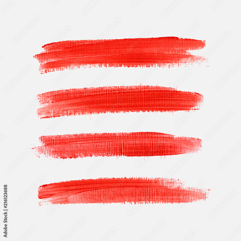 Art brush paint texture strokes set isolated vector background. Stock ...