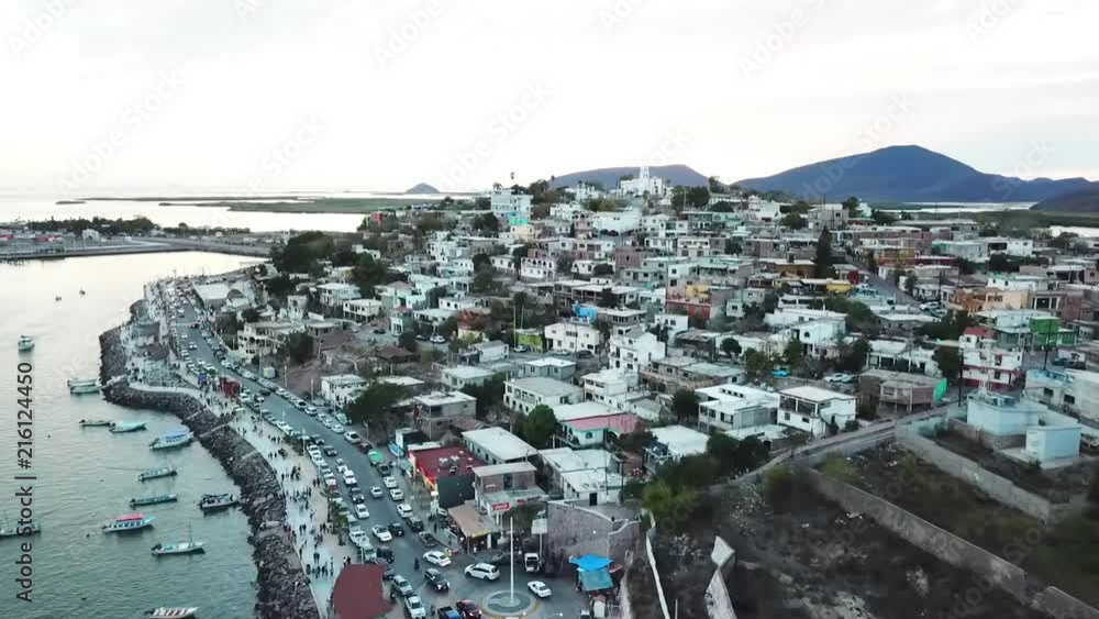 Small town on the coast of sinaloa mexico, port of height Topolobampo ...
