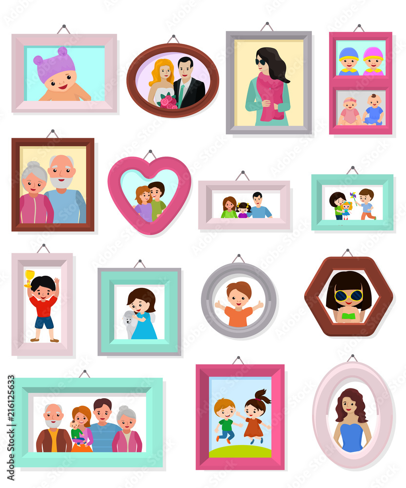 Framed Family Portrait Clipart
