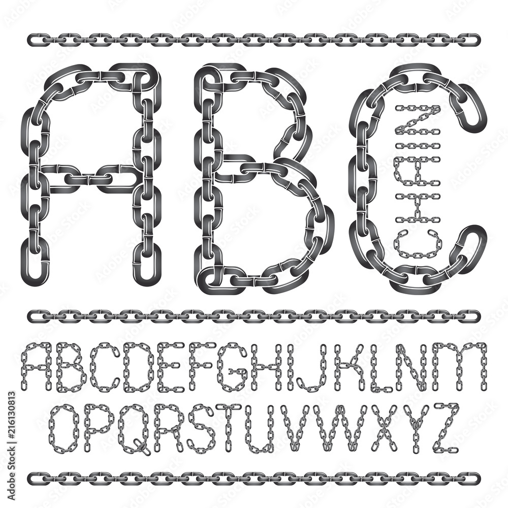 Set of vector English alphabet letters, abc isolated. Capital ...