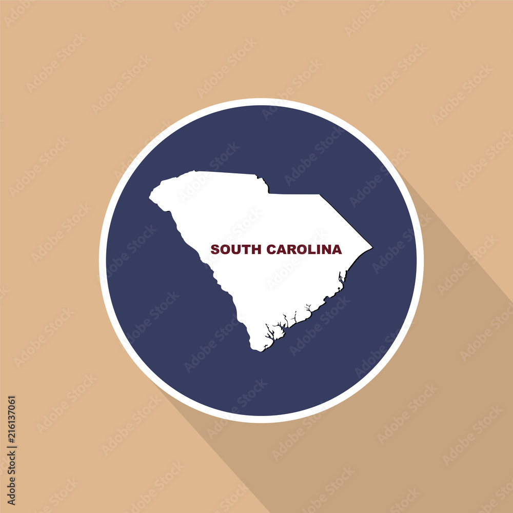 Map of the U.S. state of South Carolina. State name. Stock Vector ...