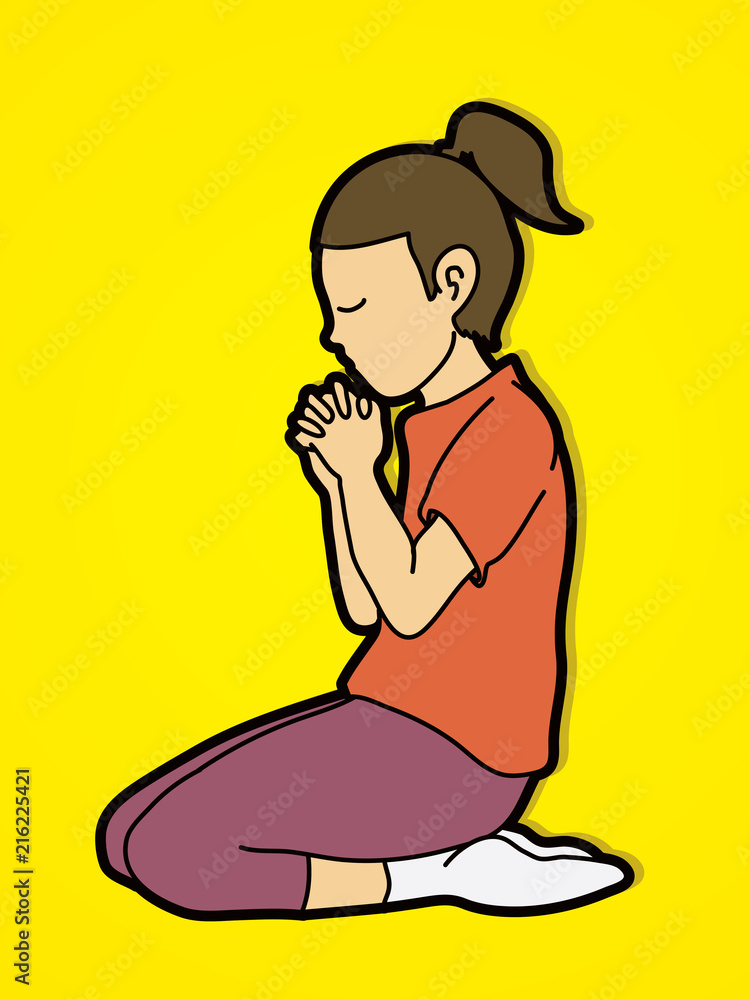 Prayer, Christian praying graphic vector Stock Vector | Adobe Stock