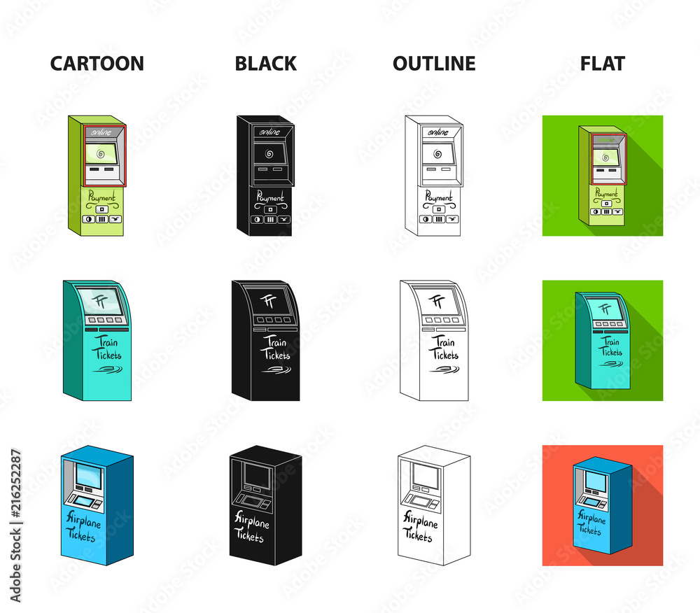 Cash machine for cash, terminal for payment, ticket machine. Terminals ...
