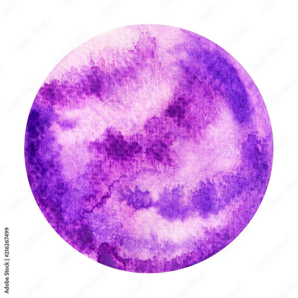purple color of chakra symbol crown concept, watercolor painting hand ...