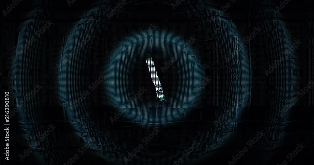 Digital and Futuristic 3D counter counting down from ten to zero. Big ...