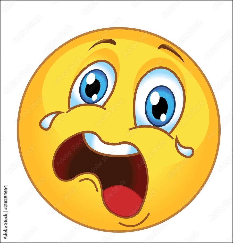 emoticon crying out loud Stock Vector | Adobe Stock