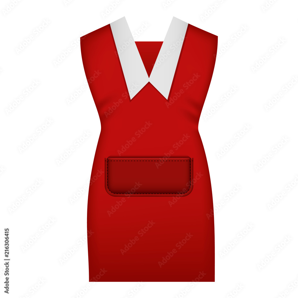 Red work uniform mockup. Realistic illustration of red work uniform ...