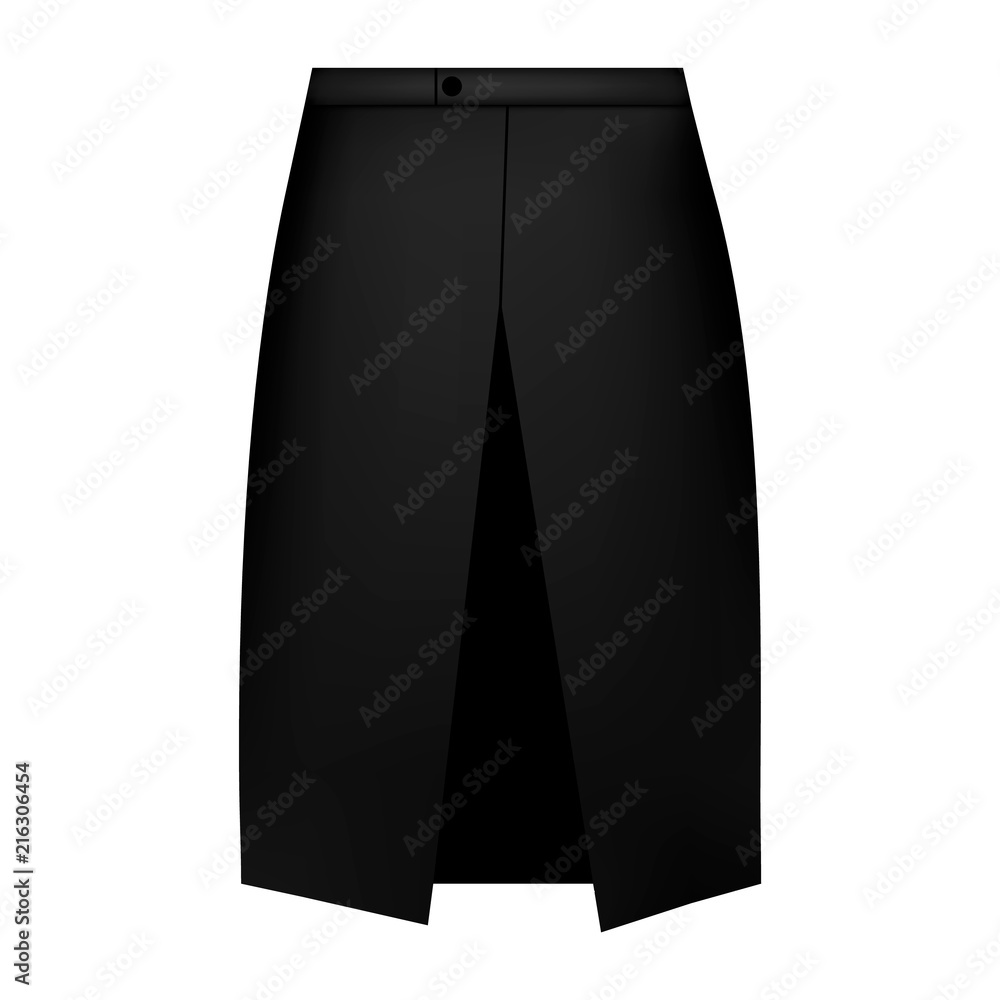 Black work apron mockup. Realistic illustration of black work apron ...