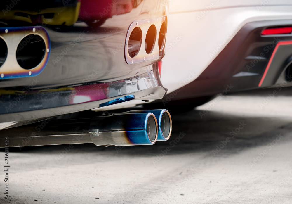 Modifying the exhaust pipe for modern racing car Stock Photo | Adobe Stock