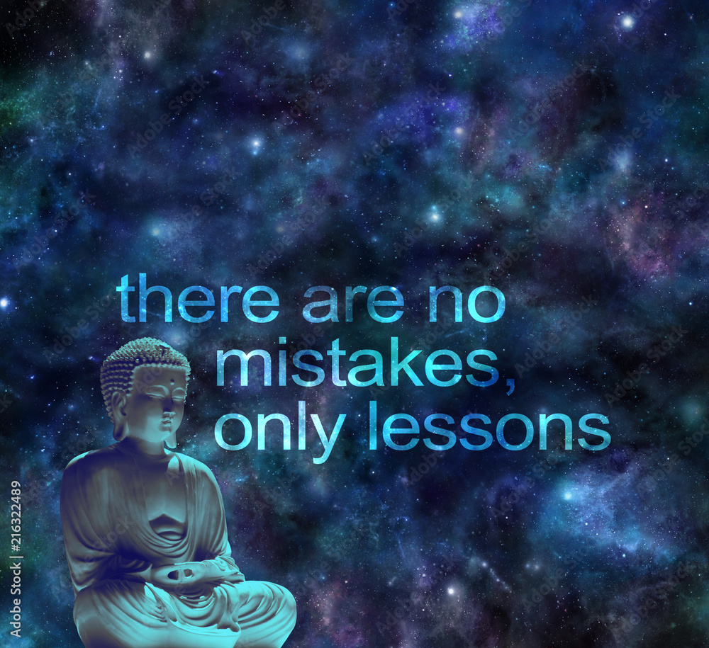 There are no mistakes, only lessons - seated meditating Buddha figure ...