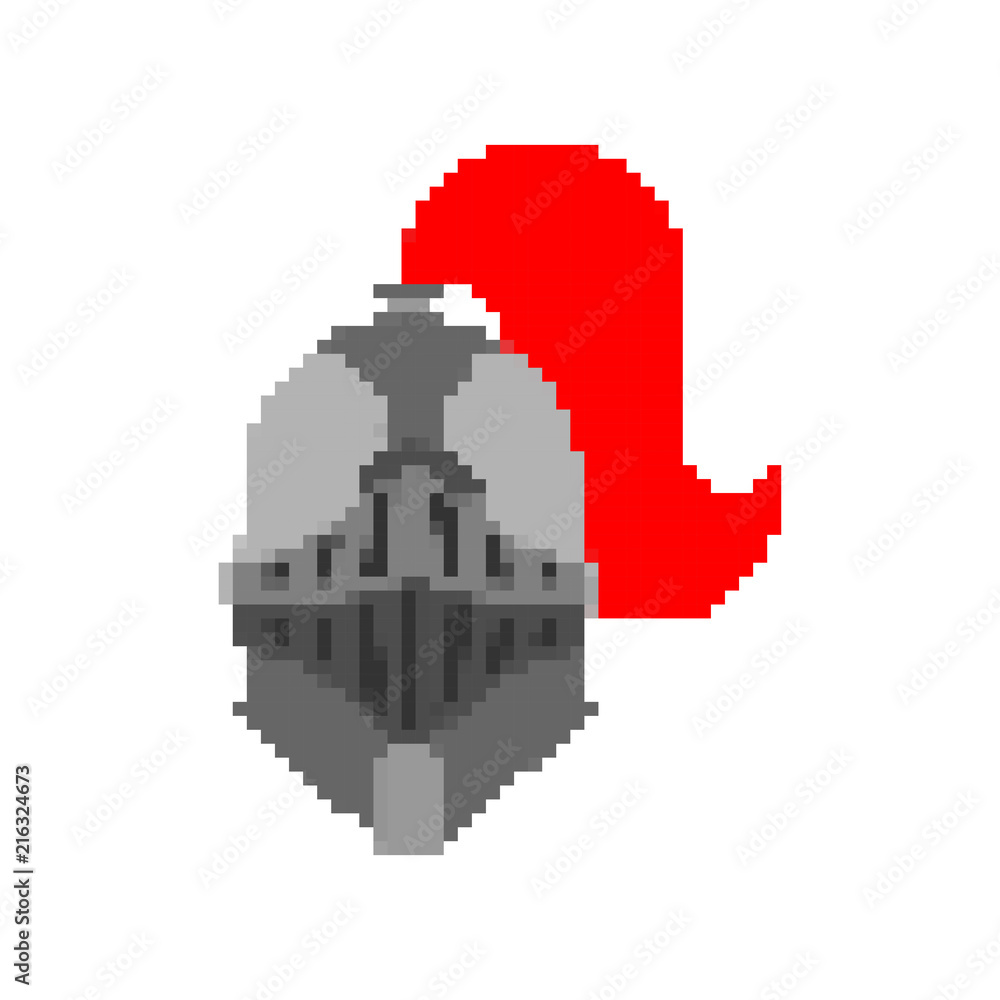 Head Knight pixel art. Helmet Metal armor warrior 8 bit. Digital Iron ...