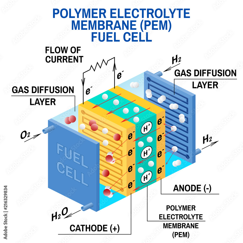 Fuel cell diagram. Vector illustration. Stock Vector | Adobe Stock