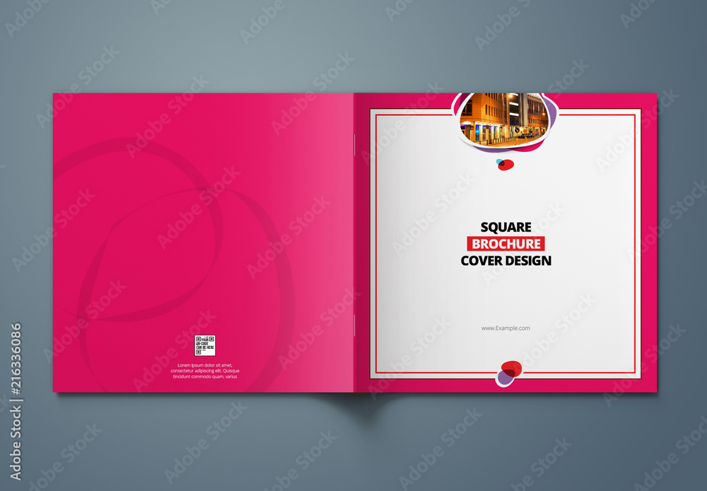 Pink Square Cover Layout Stock Template | Adobe Stock